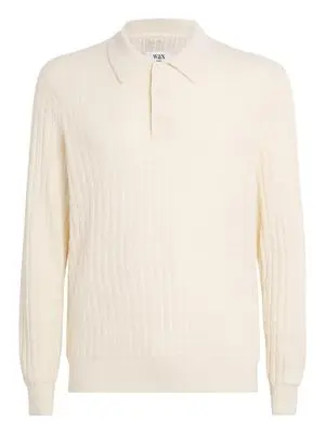 WAX LONDON Cotton-cashmere Oban Polo Sweater - Beige