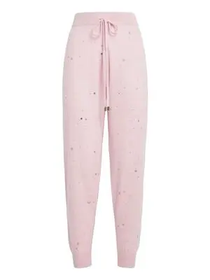 WILLIAM SHARP Cashmere Crystal-embellished Sweatpants - Pink