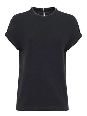 Brunello Cucinelli Stretch-cotton Monili T-shirt - Black