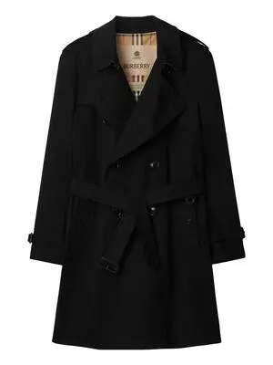 Burberry Kensington Heritage Mid-length Trench Coat - Black