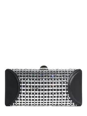 Rodo Satin Tube Plus Clutch Bag With Embellishments - Black