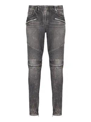 Balmain Biker Slim Jeans - Grey