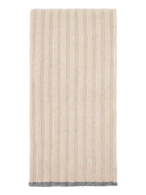 Brunello Cucinelli Cashmere Ribbed Scarf - Beige