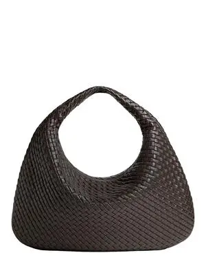 Bottega Veneta Intrecciato Leather Maxi Veneta Shoulder Bag - Brown