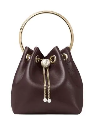 JIMMY CHOO Leather Bon Bon Top-handle Bag - Burgundy