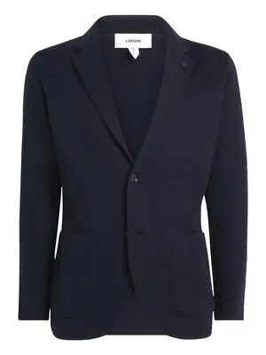 LARDINI Virgin Wool Knitted Blazer - Navy