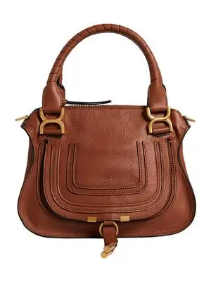Chloé Small Leather Marcie Top-Handle Bag Brown