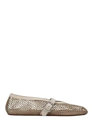 Alaïa Mesh Ballerina Flats Beige