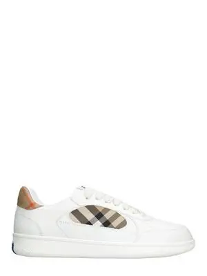 Burberry Leather Check Terrace Sneakers - White