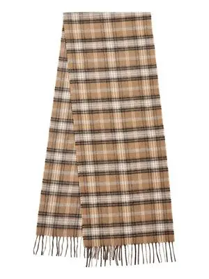 Harrods Cashmere Tartan Scarf - Brown