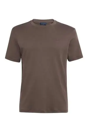Paul & Shark Supima Cotton Embroidered Fin T-shirt - Brown