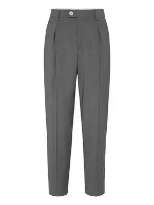Brunello Cucinelli Virgin Wool Dynamic Trousers - Grey