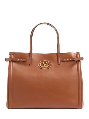 Valentino Garavani Medium Leather Antibes Top-handle Bag - Brown