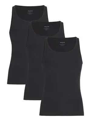 SKIMS Cotton Ribbed Tank Tops Set Of Three - Black
