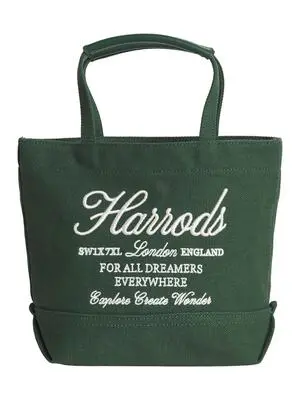 Harrods Embroidered Logo Tote - Green
