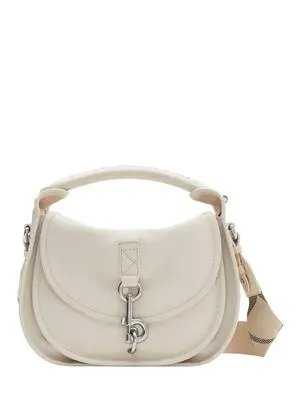 Burberry B Clip Calf Leather Messenger Bag - White