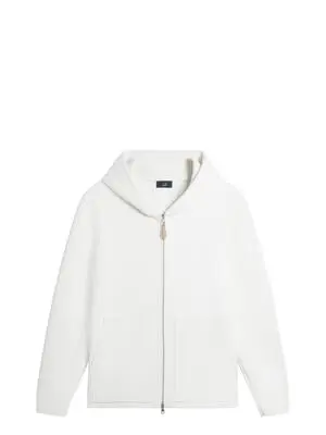 Dunhill Cotton-cashmere Zip-up Hoodie - White