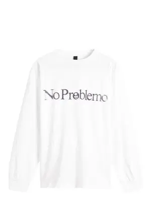 NO PROBLEMO Smile Away Long Sleeve T-shirt - White