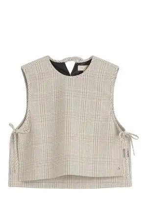 STEL Tie Side Check Tank Top - Camel Check