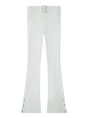 COURRÃ¨GES Rib Knit Capri Trousers - Blue