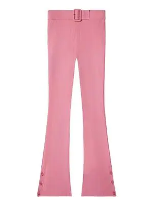 COURRÃ¨GES Rib Knit Capri Trousers - Pink
