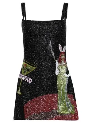CLIO PEPPIATT Bunny Mini Dress - Black
