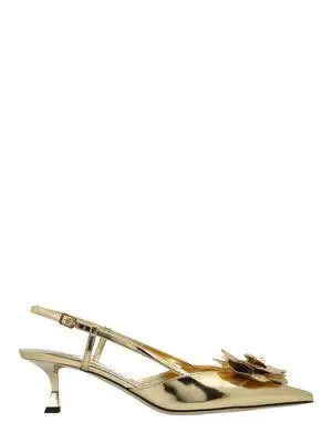 JIMMY CHOO Heeled Slingbacks - Gold