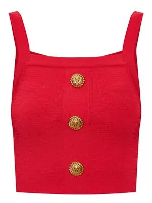 Balmain Short Off-shoulder Top - Red