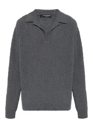 Balmain Sweater With A Heart Neckline - Grey