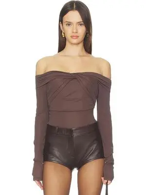 Superdown Jillian Bodysuit Brown