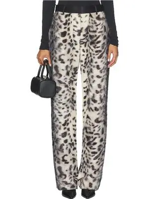 AKNVAS Barberini Faux Fur Paneled Trousers - Black