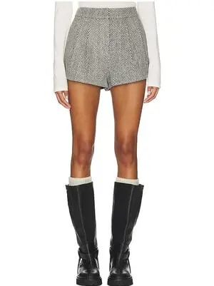 Astr The Label Sorine Herringbone Shorts - Grey
