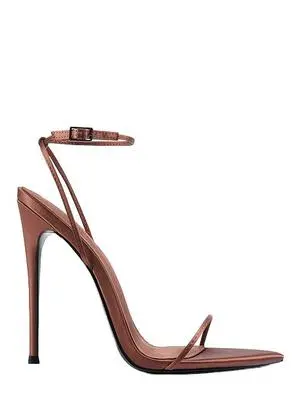 Femme La FEMME LA Andx Satin Stiletto Sandals Chocolate