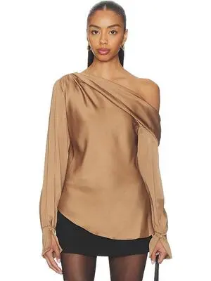 Simkhai Alice One Shoulder Top - Brown