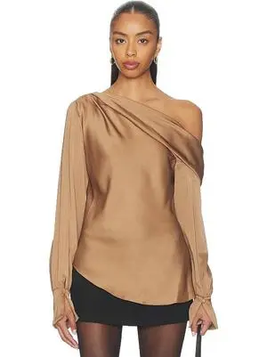 Simkhai Alice One Shoulder Top - Brown