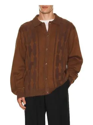 HUF Patterson Cardigan Sweater - Brown
