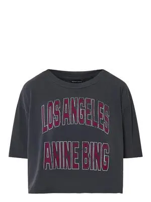 ANINE BING Johnny Cropped T-shirt - Washed Black