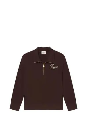 RITZ PARIS X FRAME Sweater Ritz Half Zip Polo - Chocolate