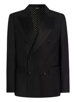 Dolce & Gabbana Sicilia Double-breasted Peaked-lapel Jacket - Black