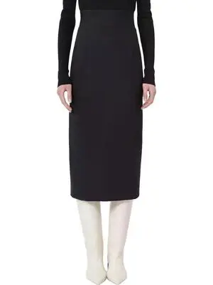 Sportmax Slit Midi Skirt - Black