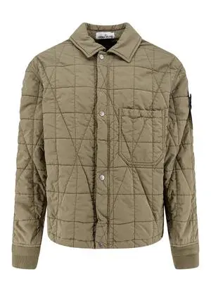 Stone Island Cotton Nylon Tela Quilted Tc Jacket - Green