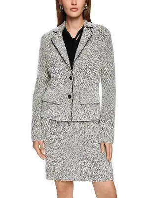 MARC CAIN Boucle Blazer Knitted In Germany - Smoke