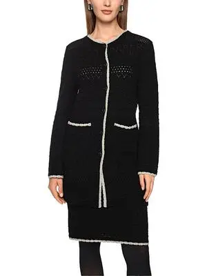 MARC CAIN Knitted In Germany Virgin Wool Cardigan - Black