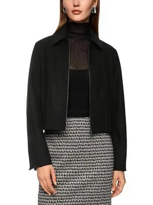 MARC CAIN Knitted Wool Jacket - Black