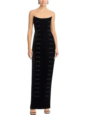 SAU LEE Vesper Velvet Gown - Black