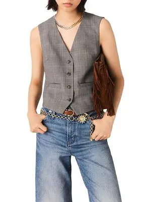 Maje Tailored Waistcoat - Grey