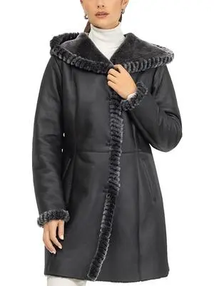 Gorski Merino Shearling Lamb Parka With Trim - Black Brisa
