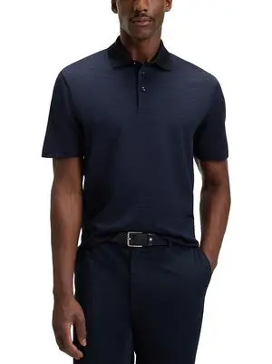 BOSS Parris Short Sleeve Polo Shirt - Dark Blue