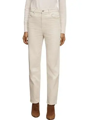Veronica Beard Leah Mid-rise Straight Jeans - Ecru