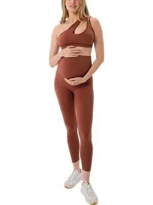 AXK Athletic Supportive Scrunch Butt Maternity Legging - Brown